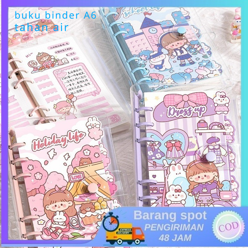 Jual Buku binder A6 aesthetic Buku tulis karakter lucu Spiral loose ...