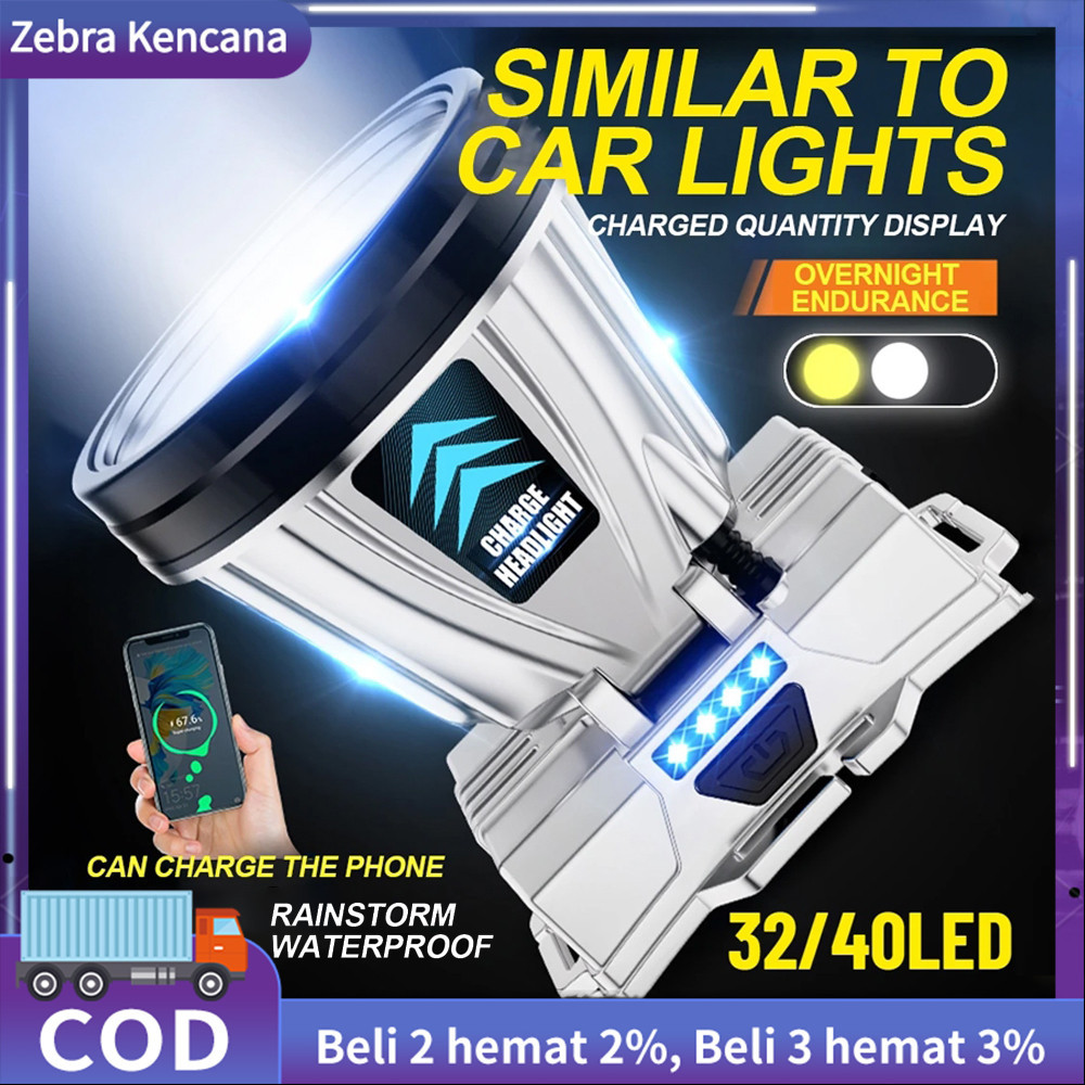 Jual LED Headlamp 500Watt Penerangan terus menerus selama 800 jam senter super terang lampu ...