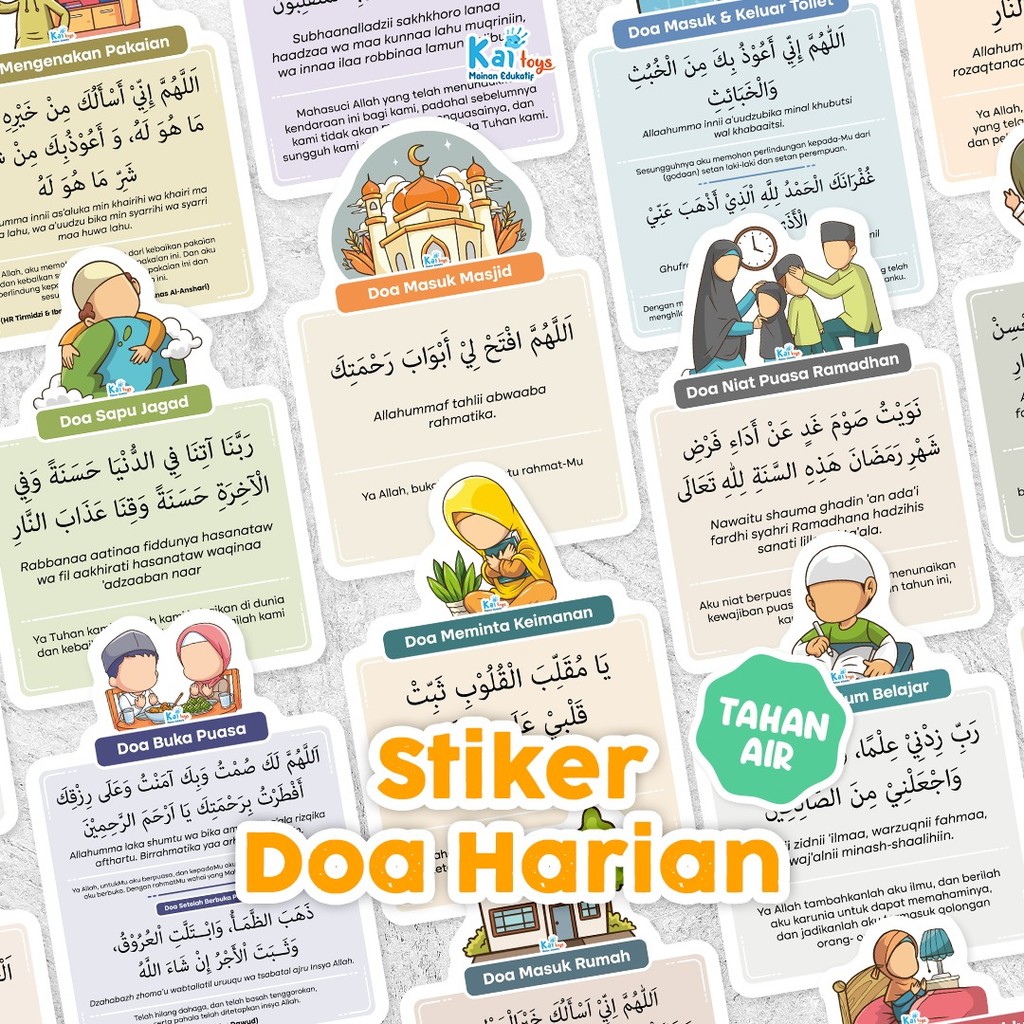 Jual Stiker Doa Sehari Hari 1 pcs Waterproof - Stiker Vinyl Anti Air ...