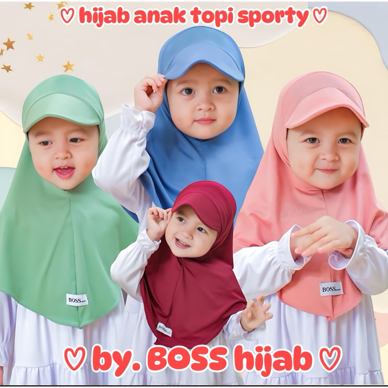 Jual hijab anak 0 2 4 5 sampai 7th HIJAB TOPI SPORTY/ hijab bayi jilbab ...