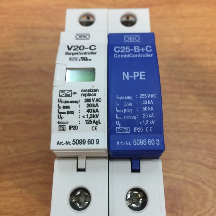 Jual SURGE ARRESTER OBO V20-C 1P+NPE V20-C 280VAC+C25-B+C 50KA OBO ...