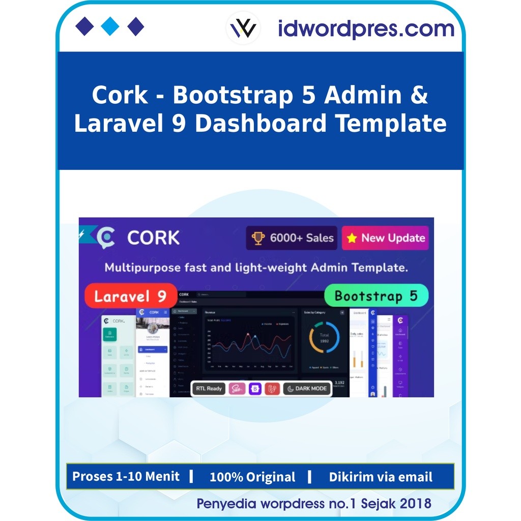 Jual Cork - Bootstrap 5 Admin & Laravel 9 Dashboard Template | Shopee Indonesia