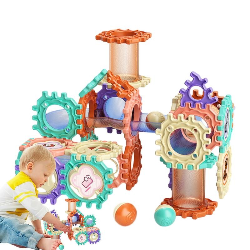 Jual Marble Race Big Blocks Toy Bricks Set Kids Race Track Marble Works ...