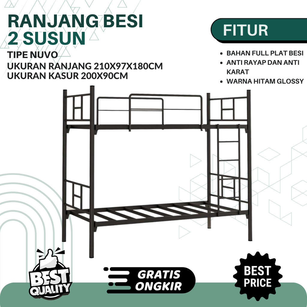 Jual Orbitrend - Ranjang Besi Susun Orbitrend Nuvo Bunk Bed Hitam Uk ...