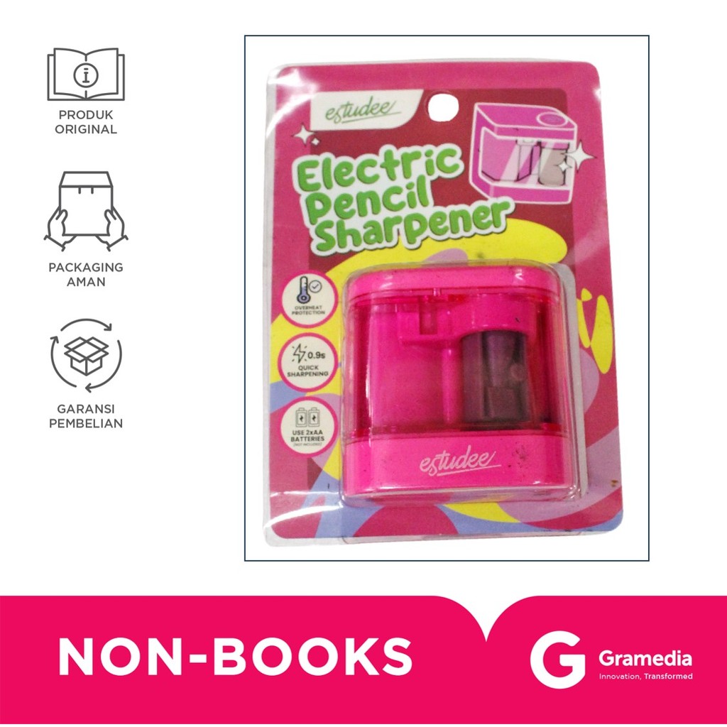 Jual Estudee Electric Pencil Sharpener Pink RS 032 | Shopee Indonesia
