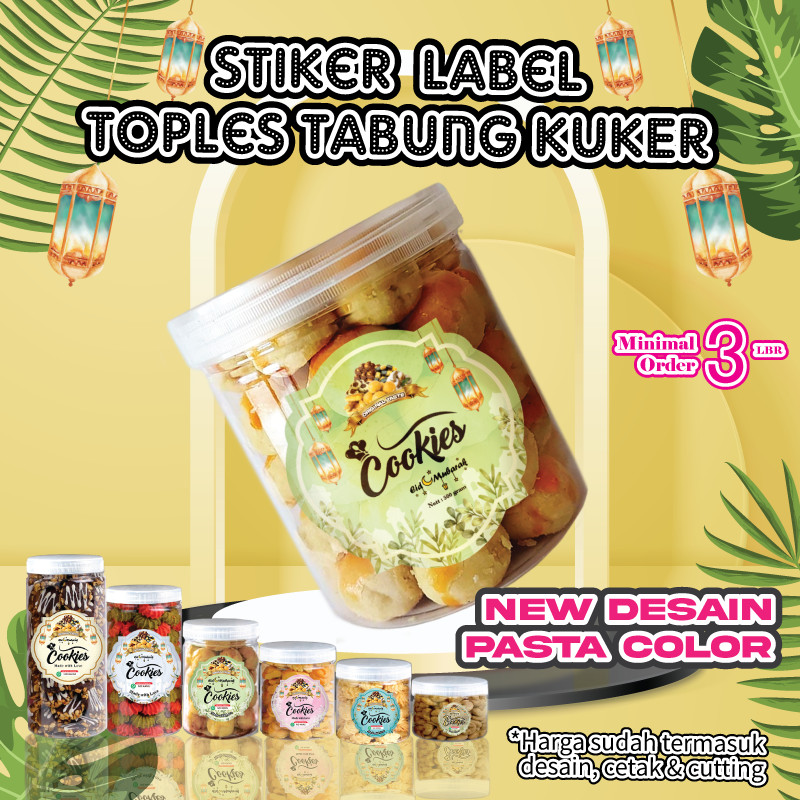 Jual Custom Stiker Label Toples Tabung Cylinder Tema Lebaran Idul Fitri ...