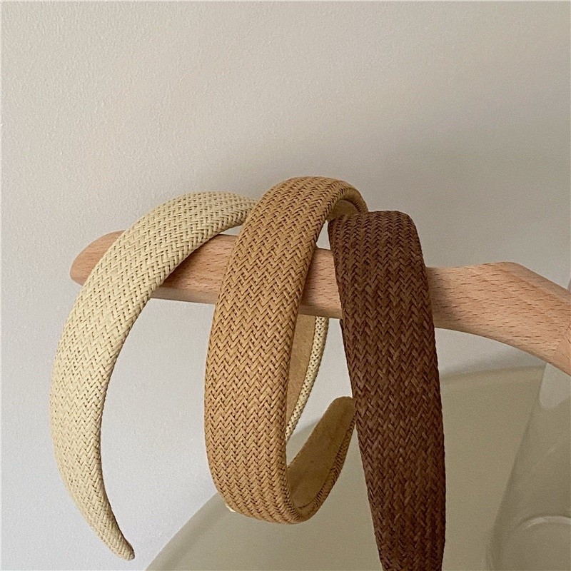 Jual Town Shell - Beach Day Korean Straw Headband / Bando Korea Tebal ...
