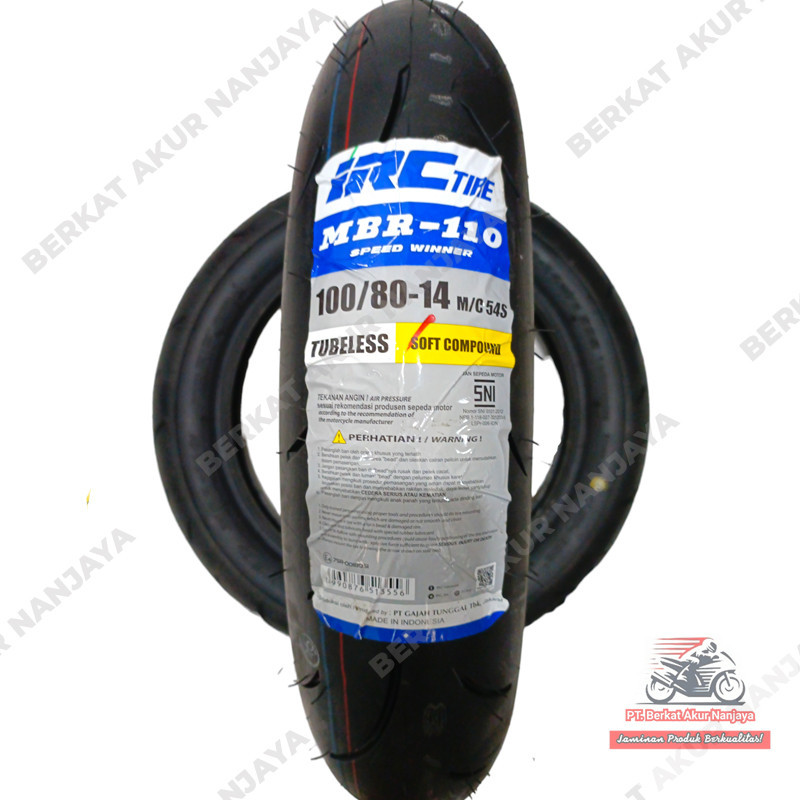 Jual IRC MBR 110 Ukuran 100 80 14 Ban Matic Soft Compound Tubeless ...
