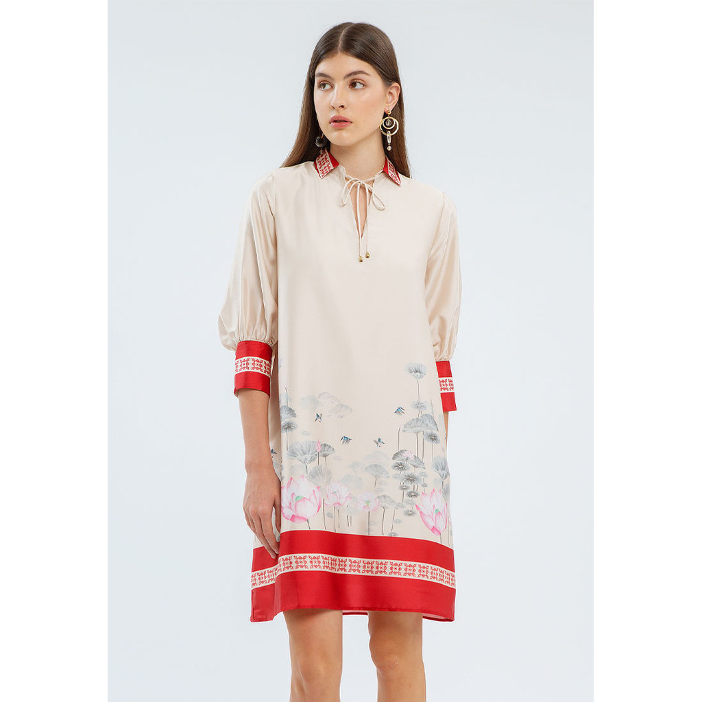 Jual Minimal Ornade Dress Red Lotus | Shopee Indonesia