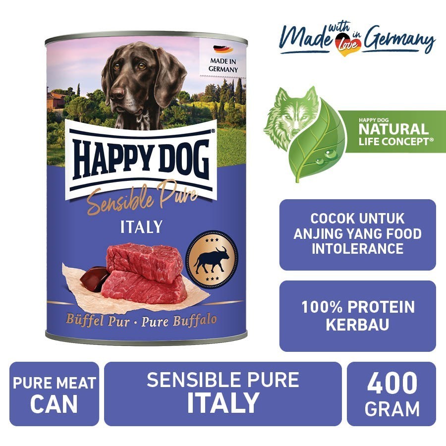 Jual Happy Dog Makanan Anjing Basah Sensible Pure Italy Buffalo 400gr ...
