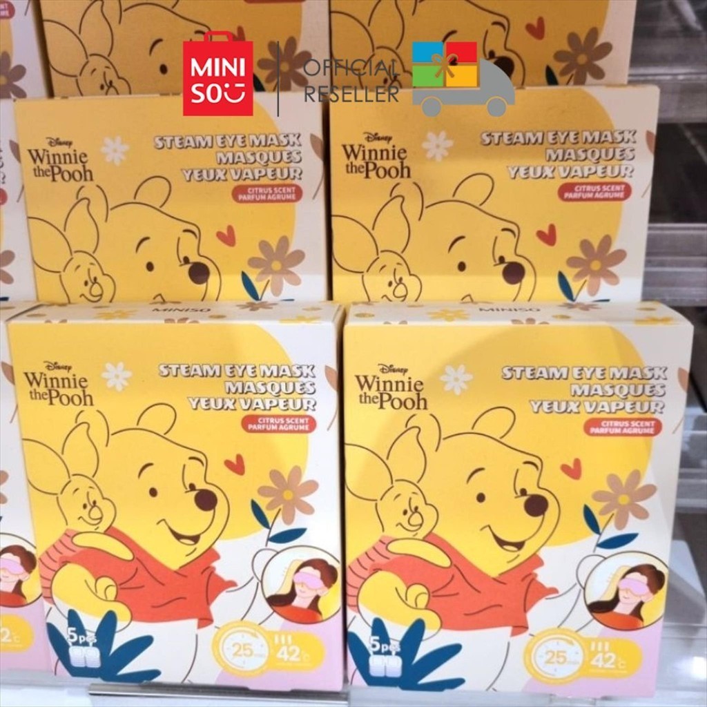 Jual MINISO x Winnie The Pooh Steam Eye Mask isi 5 Pcs | Shopee Indonesia