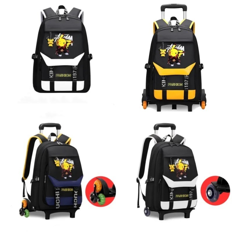 Jual Pokemon Trolley School Bag Students Push and Pull School Bags ...