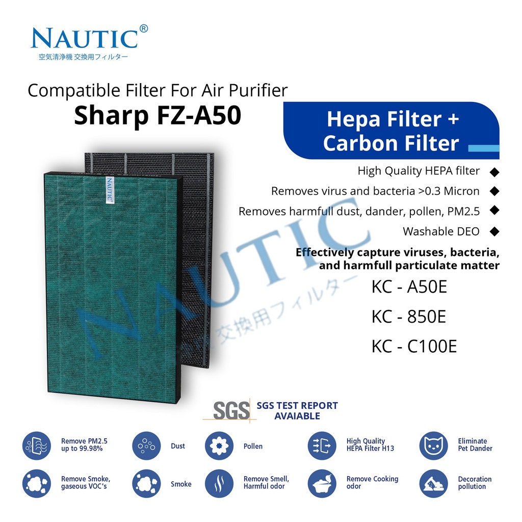 Jual Hepa Filter Sharp KC-A50 / KC-A50Y-W / KC-850 / KC-950 / KC-C100 ...