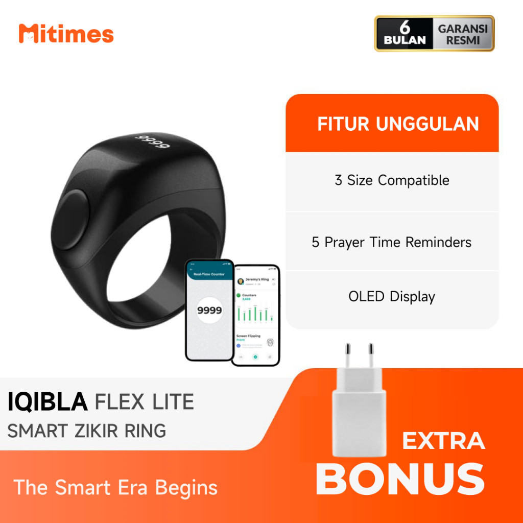 Jual iQibla Zikr Smart Ring Flex F01 Lite Cincin Tasbih Digital | Shopee Indonesia