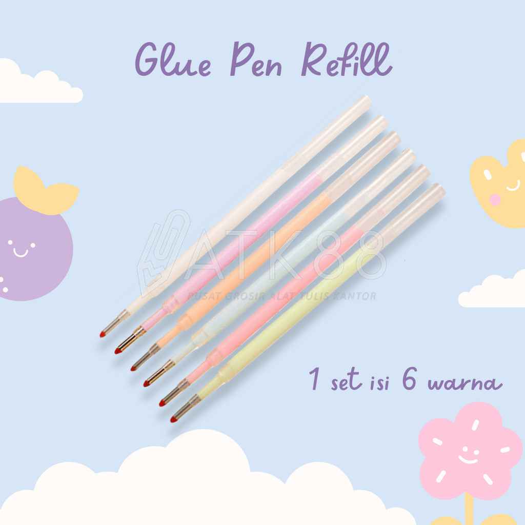 Jual REFILL Glue Pens Colours DIY Isi Lem Pulpen Cair Craft Warna ...