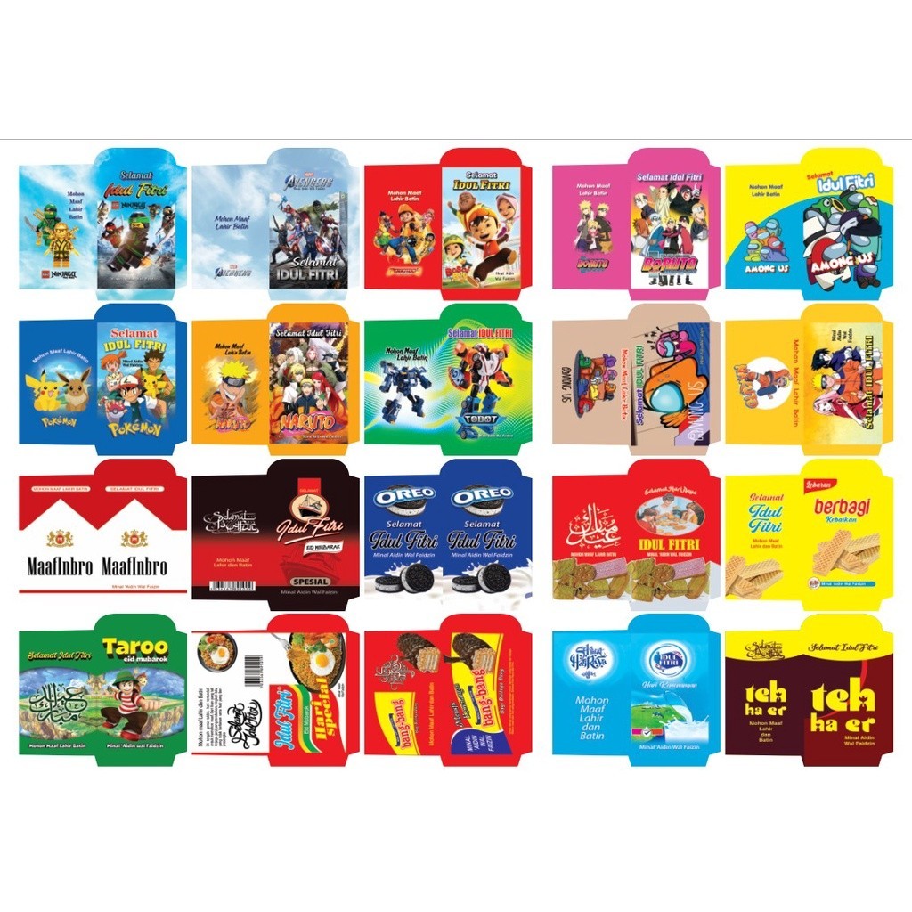 Jual Amplop Angpao Ampao Lebaran Idul Fitri Karakter Snack isi 10 Pcs ...