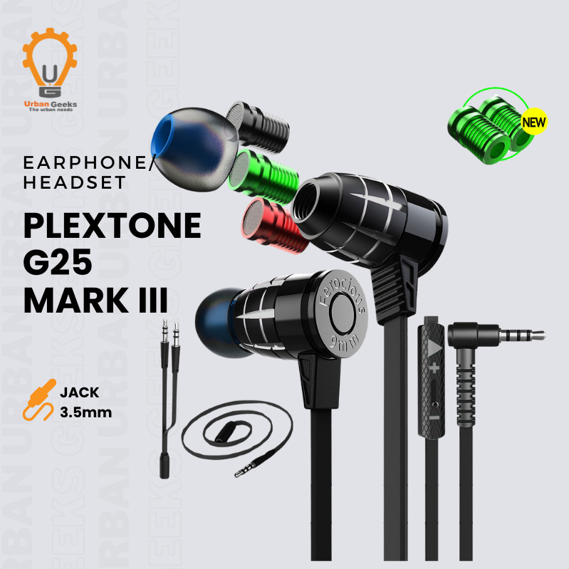 Jual Plextone G25 Mark III With Enhancher Nozzle Gaming Earphone Noise ...