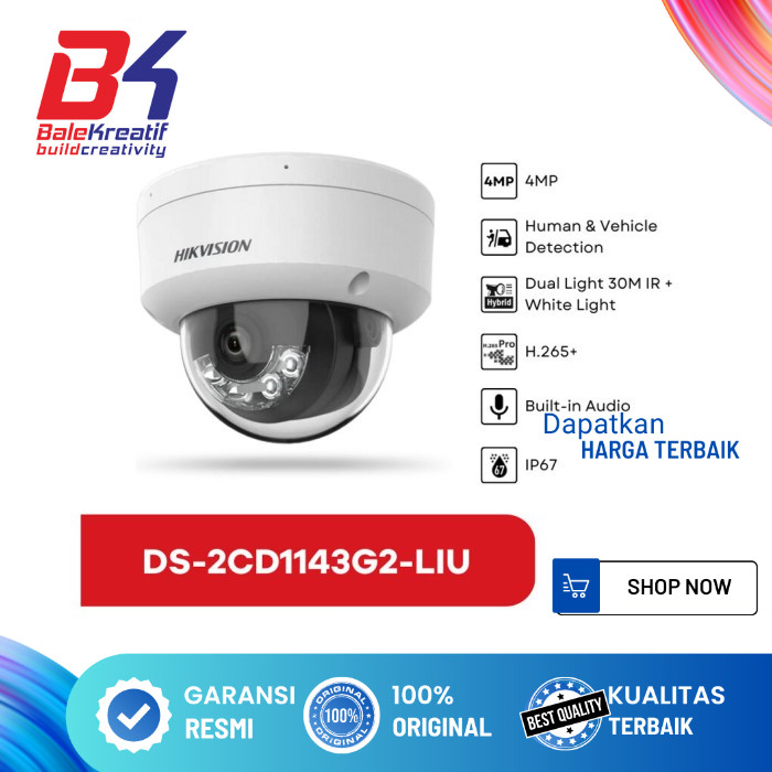 Jual CCTV IP Camera Hikvision DS-2CD1143G2-LIU 4MP 2,8mm | Shopee Indonesia