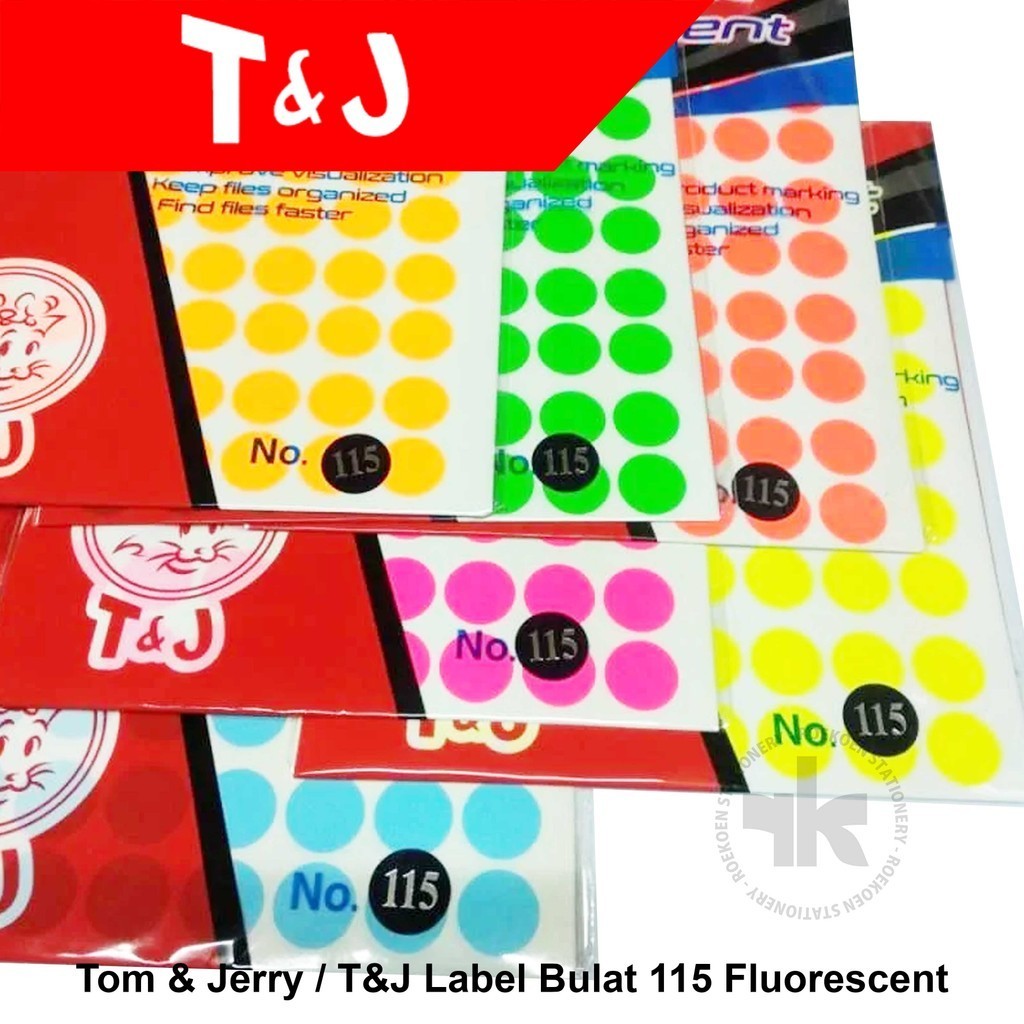 Jual Tom & Jerry TJ Label 115 Bulat D17mm Fluorescent | Shopee Indonesia