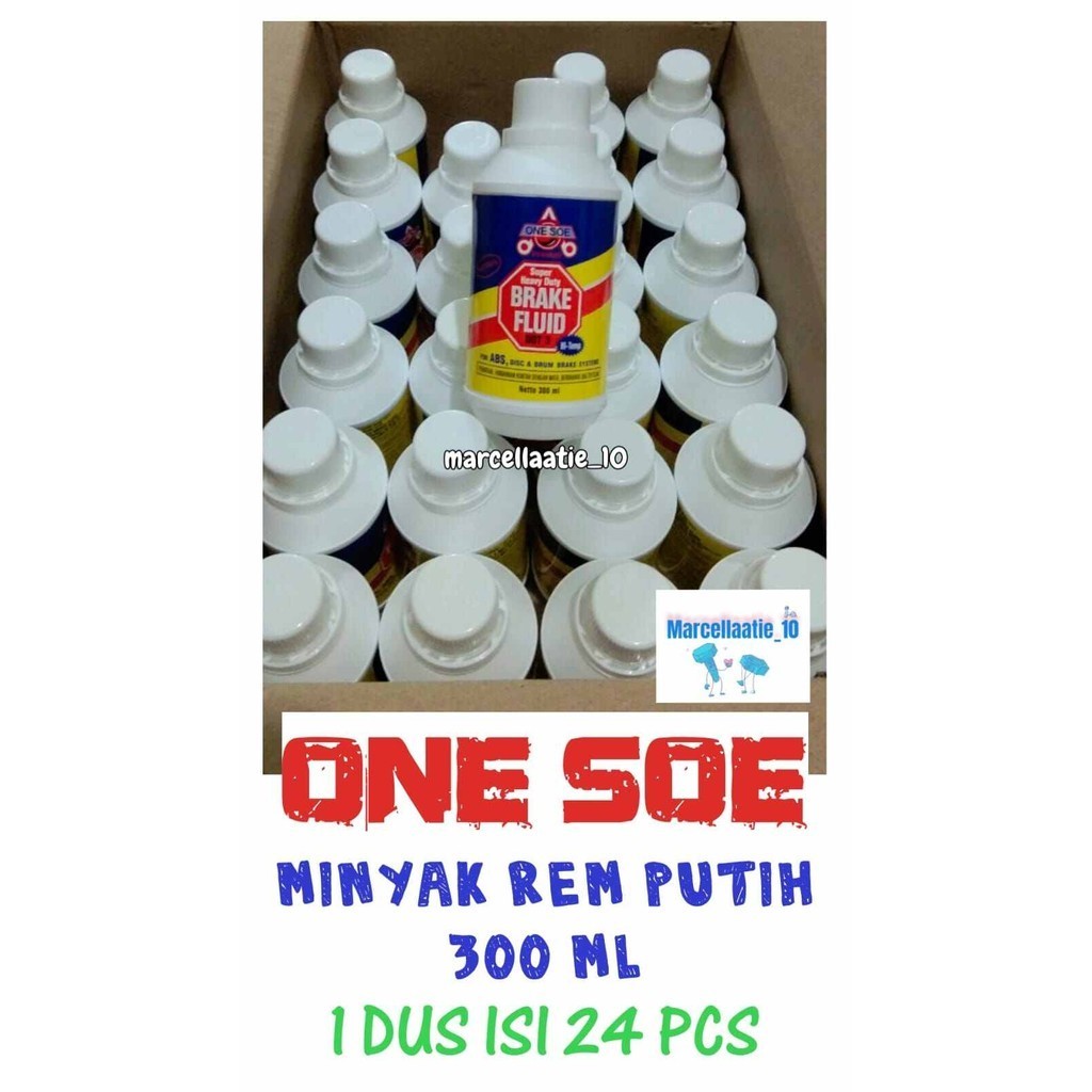 Jual GROSIR 1 DUS ISI 24 PCS ONE SOE MINYAK REM 300 ML DOT 3 PUTIH BRAKE FLUID DOT 3 PUTIH ...