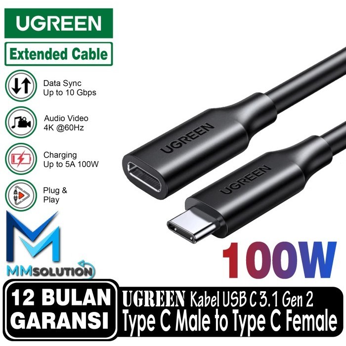 Jual Kabel Extension UGREEN Type C Male To Type C Female Cable | Shopee ...