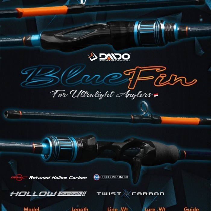 Jual Joran Daido Bluefin 4-8lb spinning 210cm Fuji Guide Ultralight ...