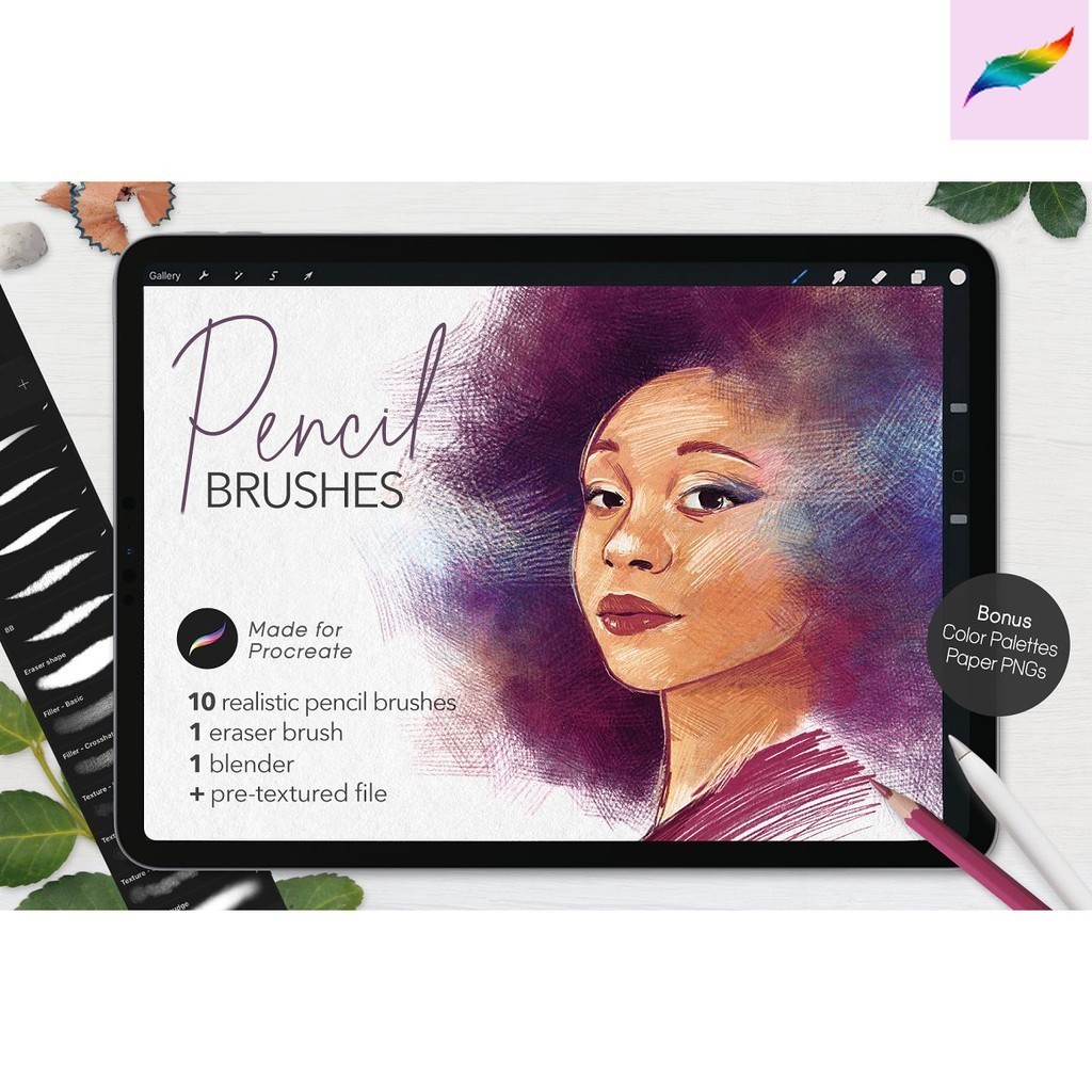 Jual Brush Procreate - Ultimate Pencil Brushes for Procreate with Paper Layer and Color Palette ...
