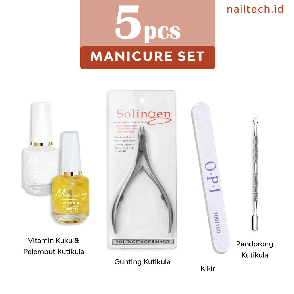 Jual Nail Art Paket Manicure Set 5 pcs / Tools Pendorong Kutikula ...