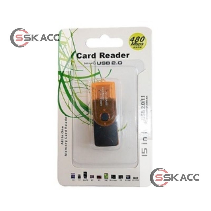 Jual Card Reader 4 in 1 Slot All in One Putar USB Flashdisk Connection ...