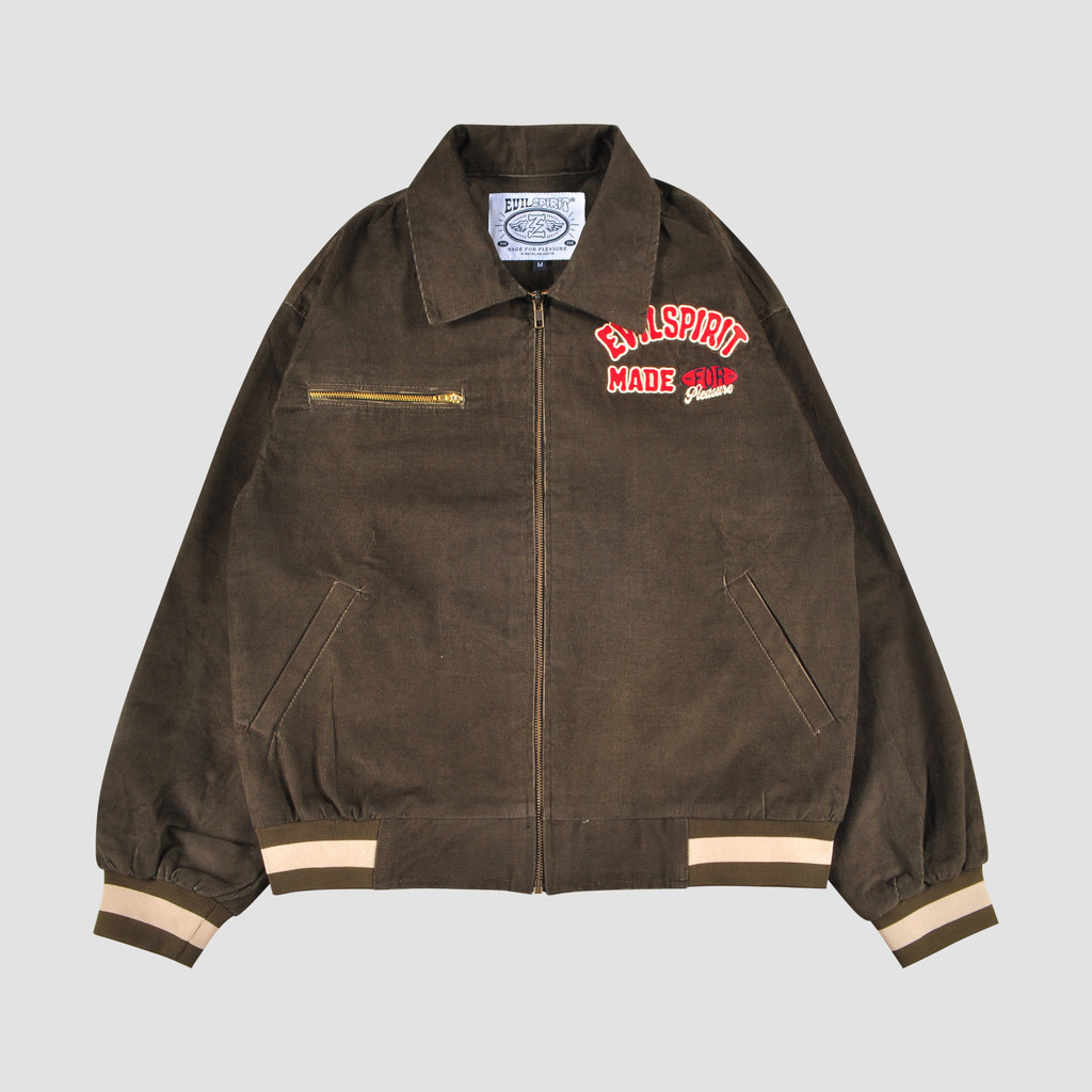 Jual EVILSPIRIT VARSITY JACKET - BELVA GREEN UNISEX | Shopee Indonesia