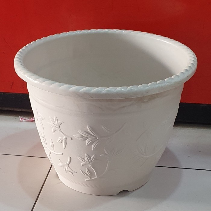 Jual Pot bunga 835 GM putih | Shopee Indonesia