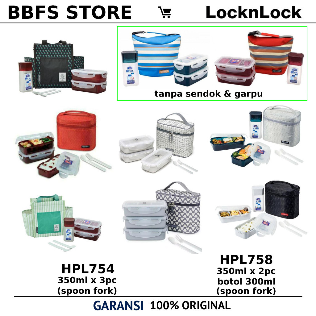 Jual LOCKNLOCK lunch box set 3 pcs kotak bekal / Lock & Lock lunch box HPL754 HPL758 ...