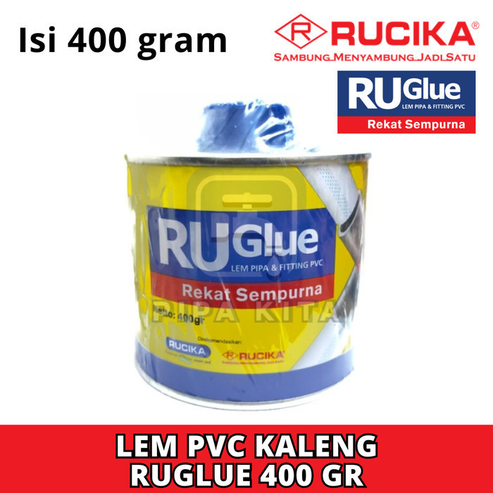 Jual Lem RUGLUE Kaleng 400 Gram Lem Pipa PVC Rucika Kaleng | Shopee Indonesia