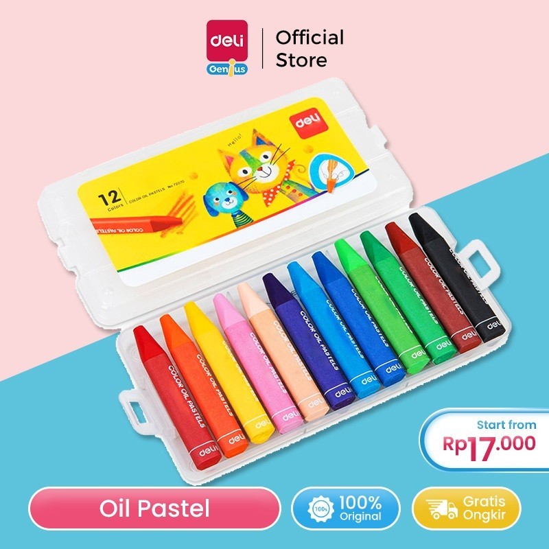 Jual Deli Krayon 12/24 Warna Cerah bentuk segitiga ergonomis cocok ...