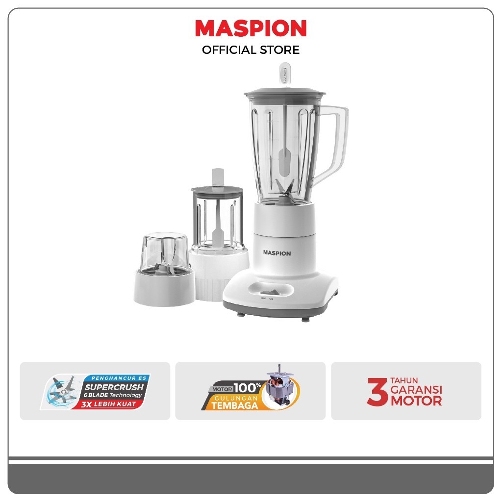 Jual Maspion Blender MT-1263 PL 3in1 With Dry Miller & Wet Miller (Penghalus Kering dan Basah ...