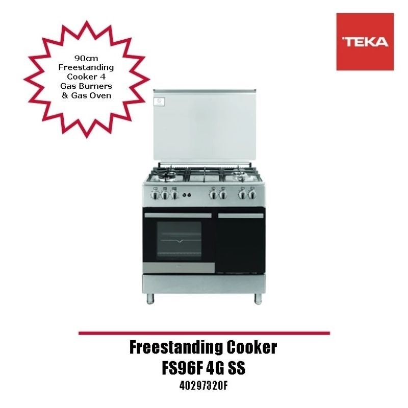 Jual TEKA KOMPOR GAS FREESTANDING COOKER FS96F 4G SS STAINLESS | Shopee ...