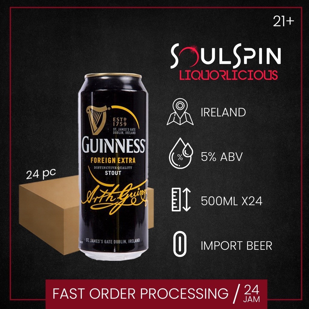 Jual Guinness Jumbo 500ml [ Dus isi 24 Kaleng ] Beer Bir | Shopee Indonesia