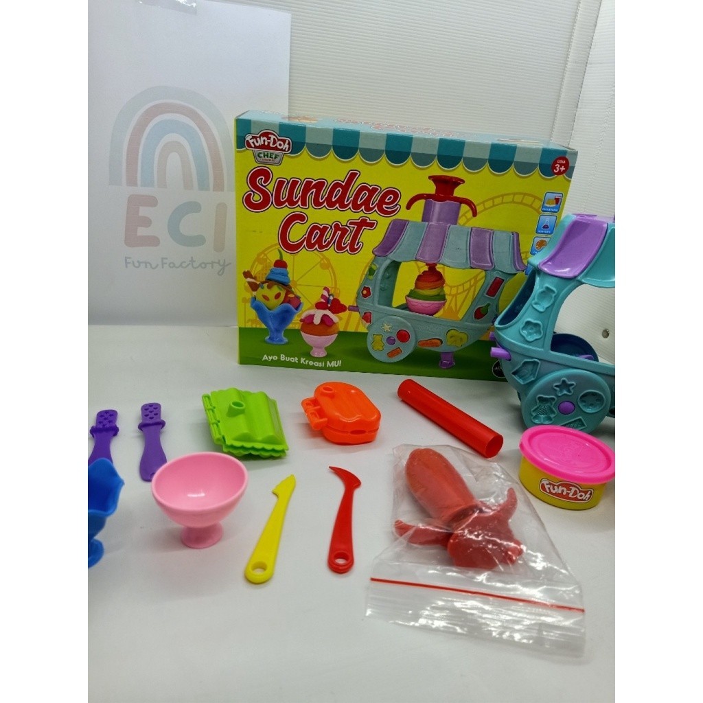 Jual FUN DOH SUNDAE CART Seperti Playdoh Ice Cream | Shopee Indonesia