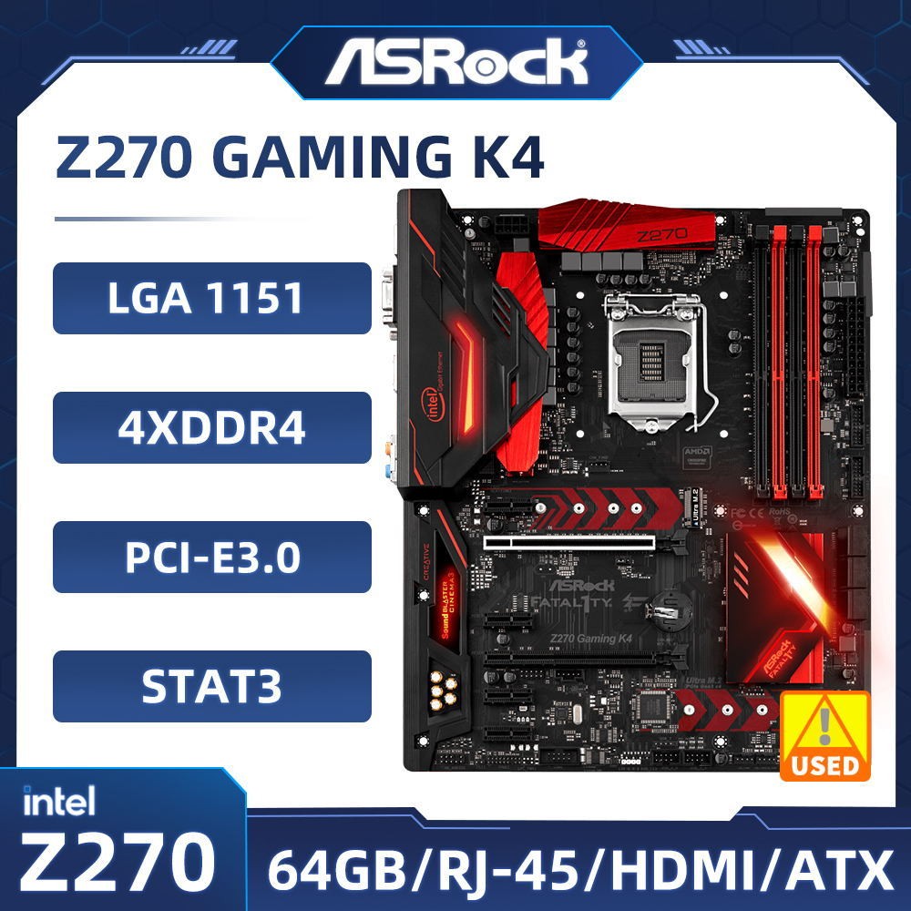 Jual Intel Z270 1151 Motherboard ASRock Z270 GAMING K4 4×DDR4 64GB PCI ...