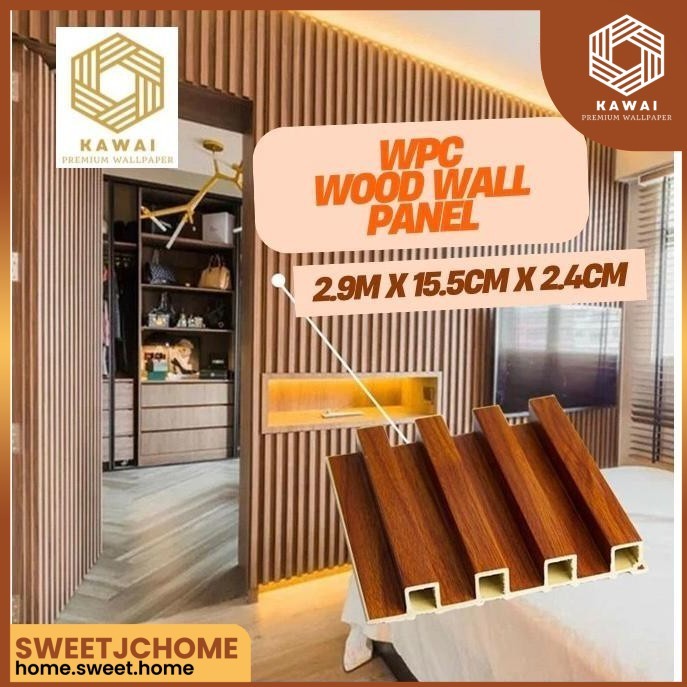Jual Wall Panel WPC Wood Premium 2.9 meter x 15.5cm dekorasi dinding ...