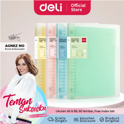 Jual Deli Binder Note / Notebook Spiral A5 Plastik - EN020 | Shopee ...