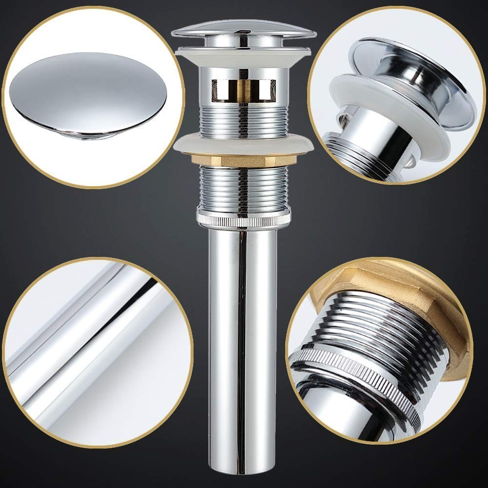 Jual Kepala Sifon Pop Up Overflow Pipa Afur Wastafel Stainless Model Tekan Pencet Kepala Sifon ...