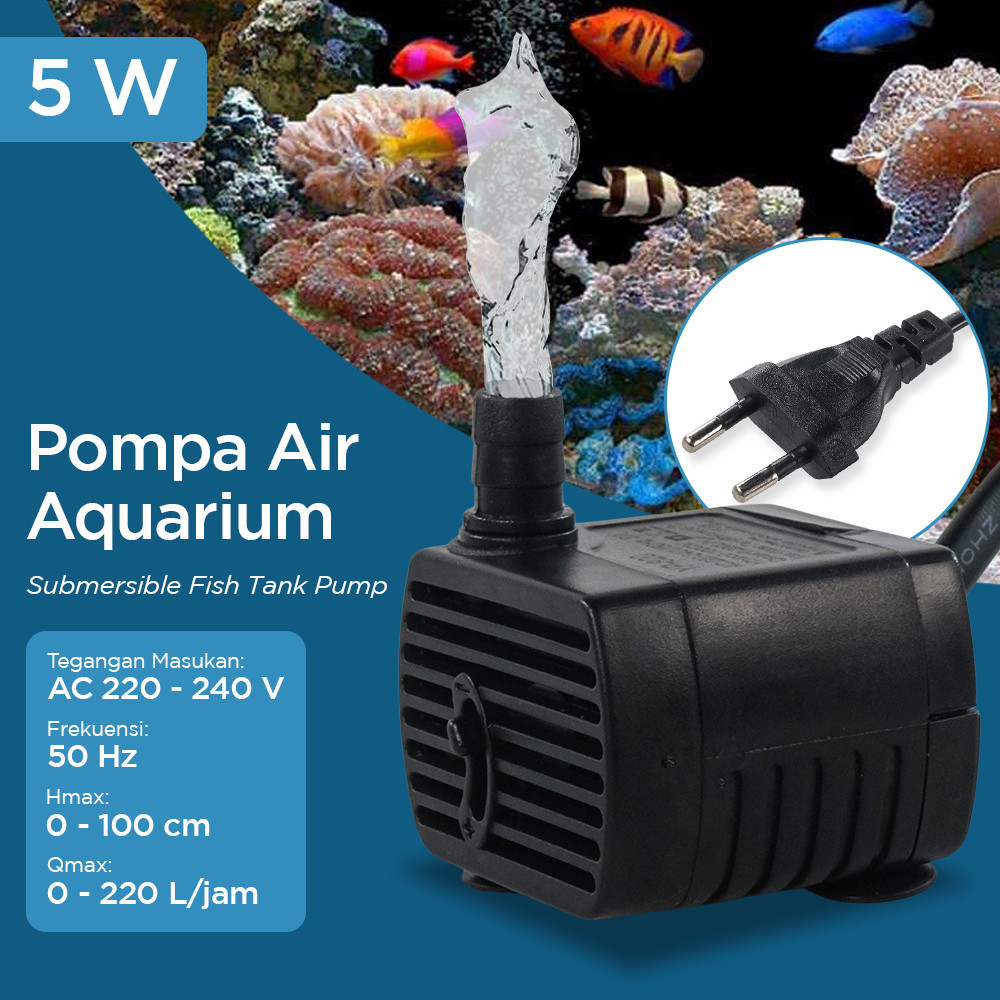 Jual Pompa Air Aquarium Ikan Celup Submersible Pump Fish Tank 220-240V ...