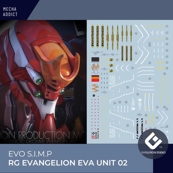 Jual Water Slide Decal RG EVANGELION EVA UNIT 02 by EVO SIMP ...