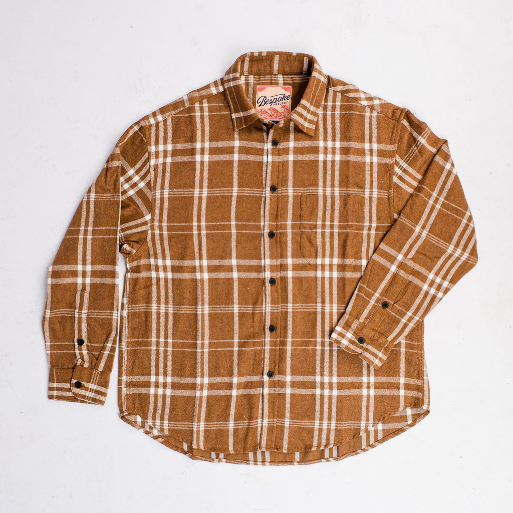 Jual Bespoke Project - Zane Flannel Brown | Shopee Indonesia