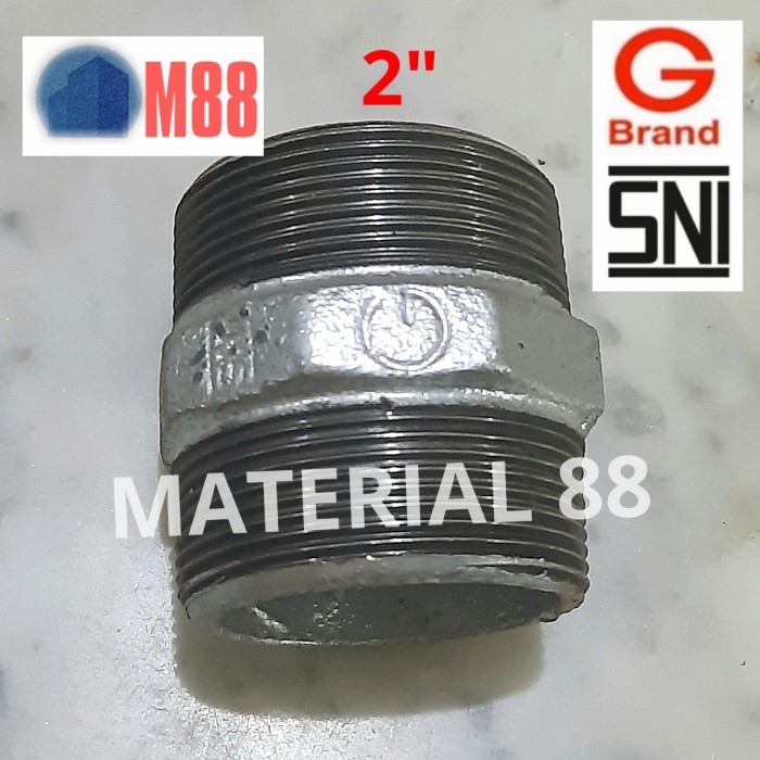 Jual Double Nepple 2 inch Galvanis Besi - Dobel Drat Luar Nipel Nepel Neple Niple | Shopee Indonesia