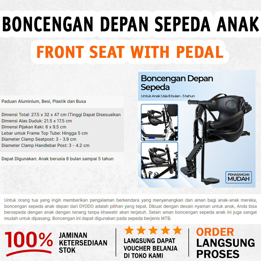 Jual Banyak Dicari | Boncengan Sepeda Anak Depan Child Seat Safety ...