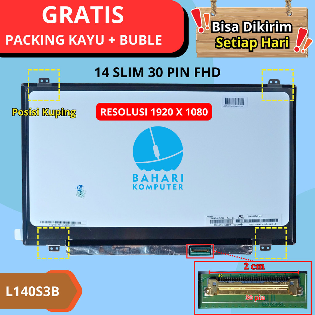 Jual LCD LED Lenovo Thinkpad E440 E450 E455 E460 E465 res Full HD | Shopee Indonesia