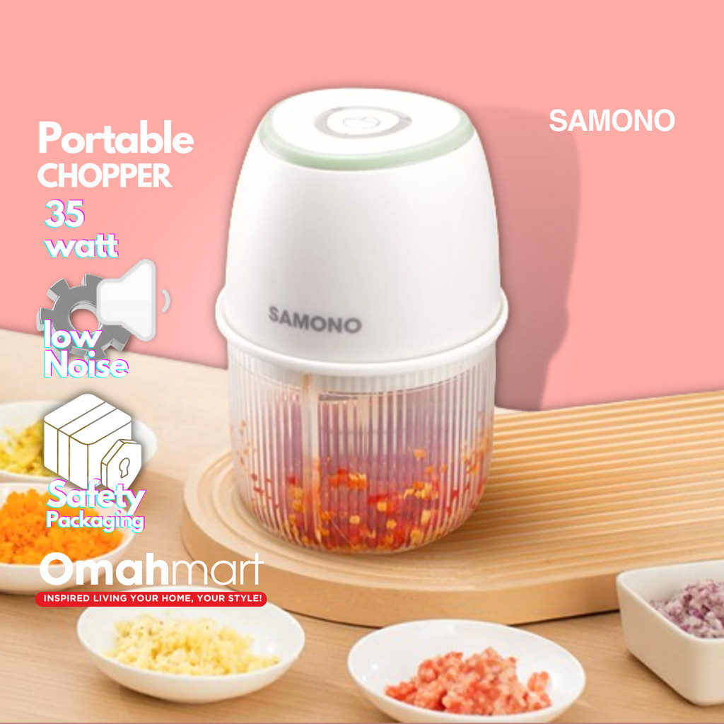 Jual SAMONO Mini Chopper Portable 300ml Blender Penggiling Bumbu dan ...
