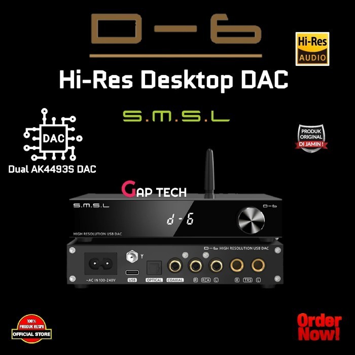 Jual SMSL D-6 / D6 / D 6 Hi-Res Desktop DAC Original | Shopee Indonesia